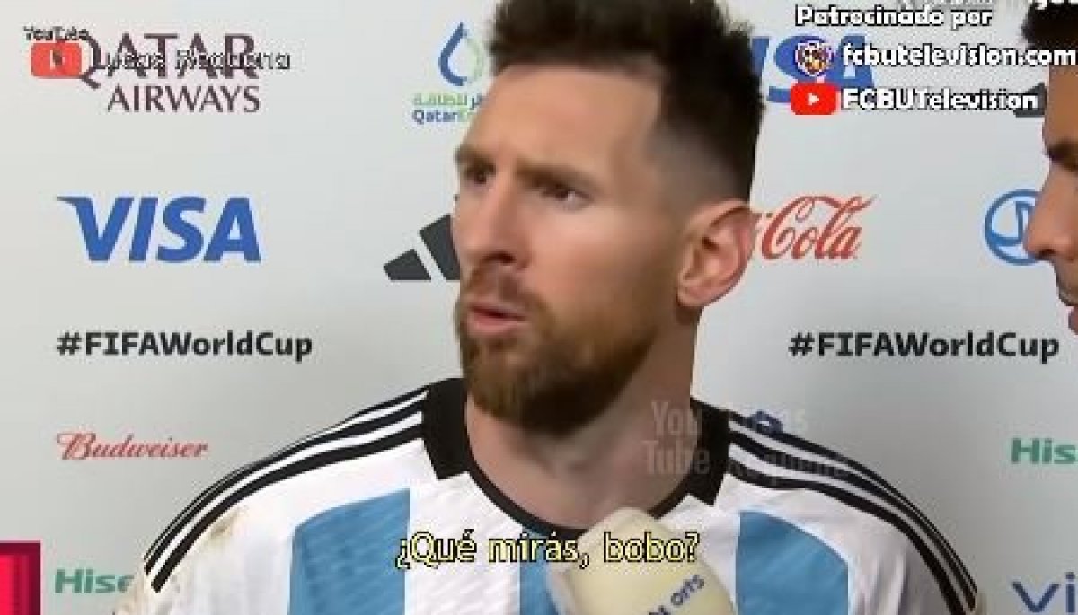 "¿Qué mirás, bobo?": influencer transforma frase de Messi en canción y ...