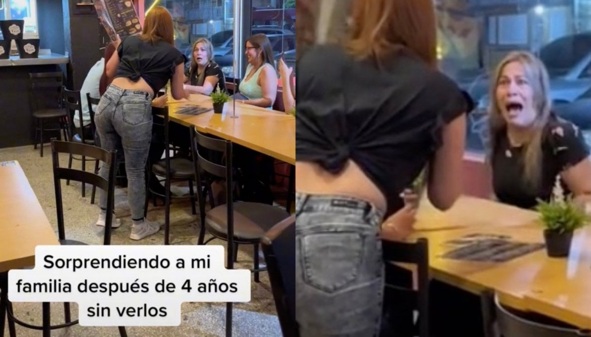 Mujer se hizo pasar de mesera para sorprender a su familia: no los veía ...