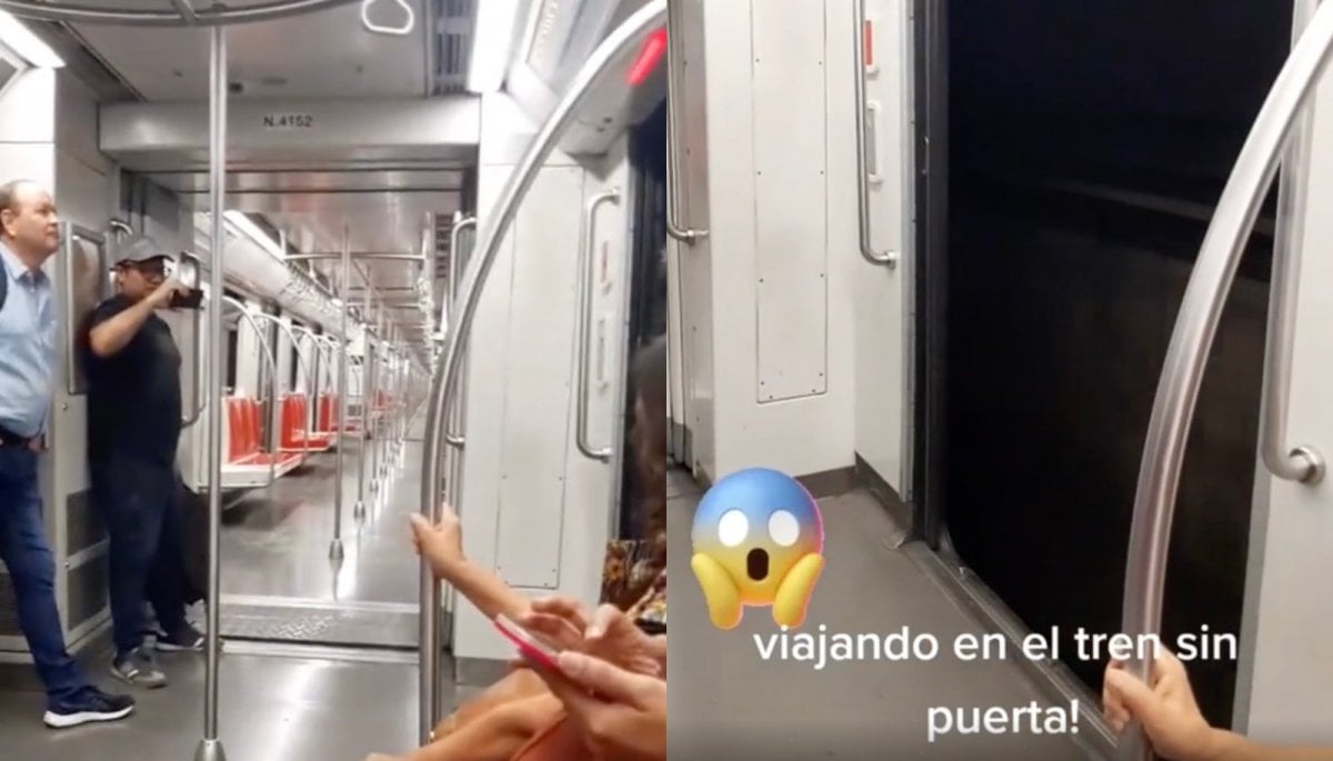 Video registró a vagón de Metro de Santiago viajando sin puerta | 24horas