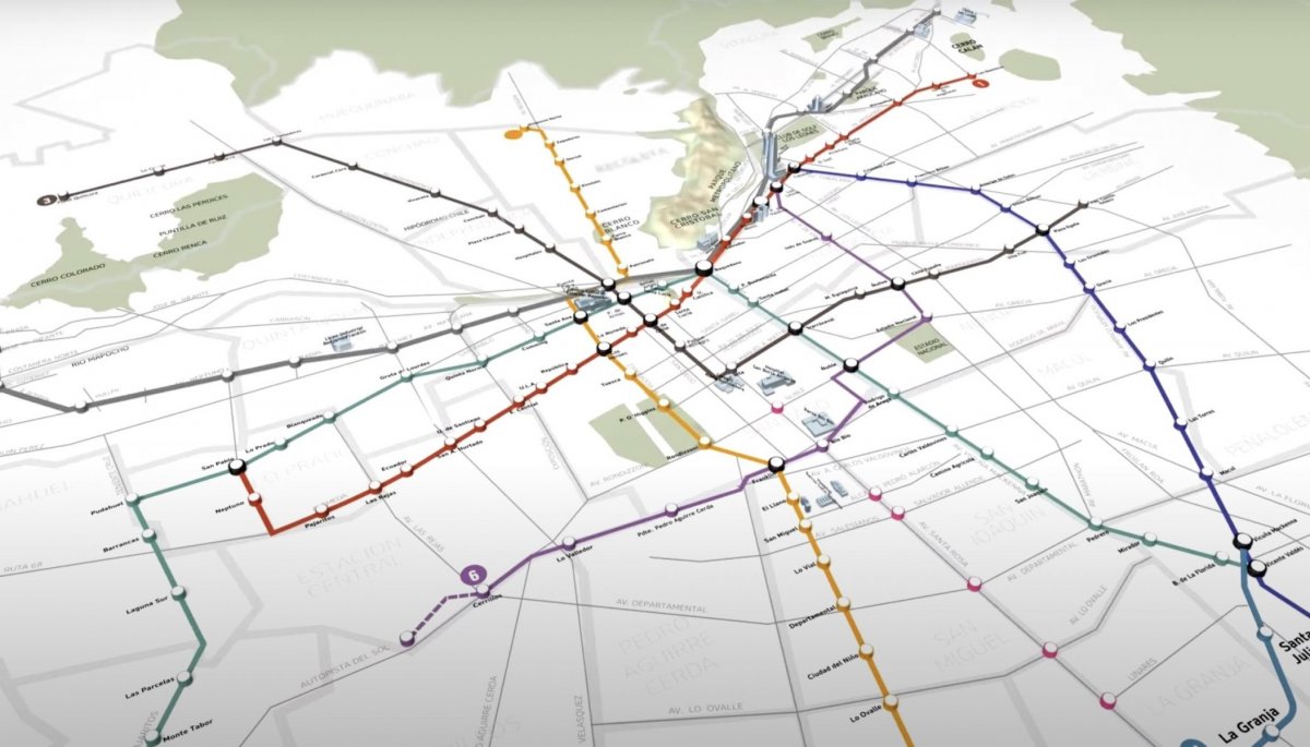 Metro De Santiago El Nuevo Mapa Con Todas Las Líneas 24horas