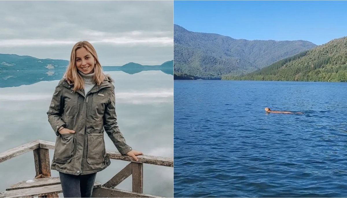 "Actué en el video": habla mujer que grabó a puma nadador en Los Lagos ...